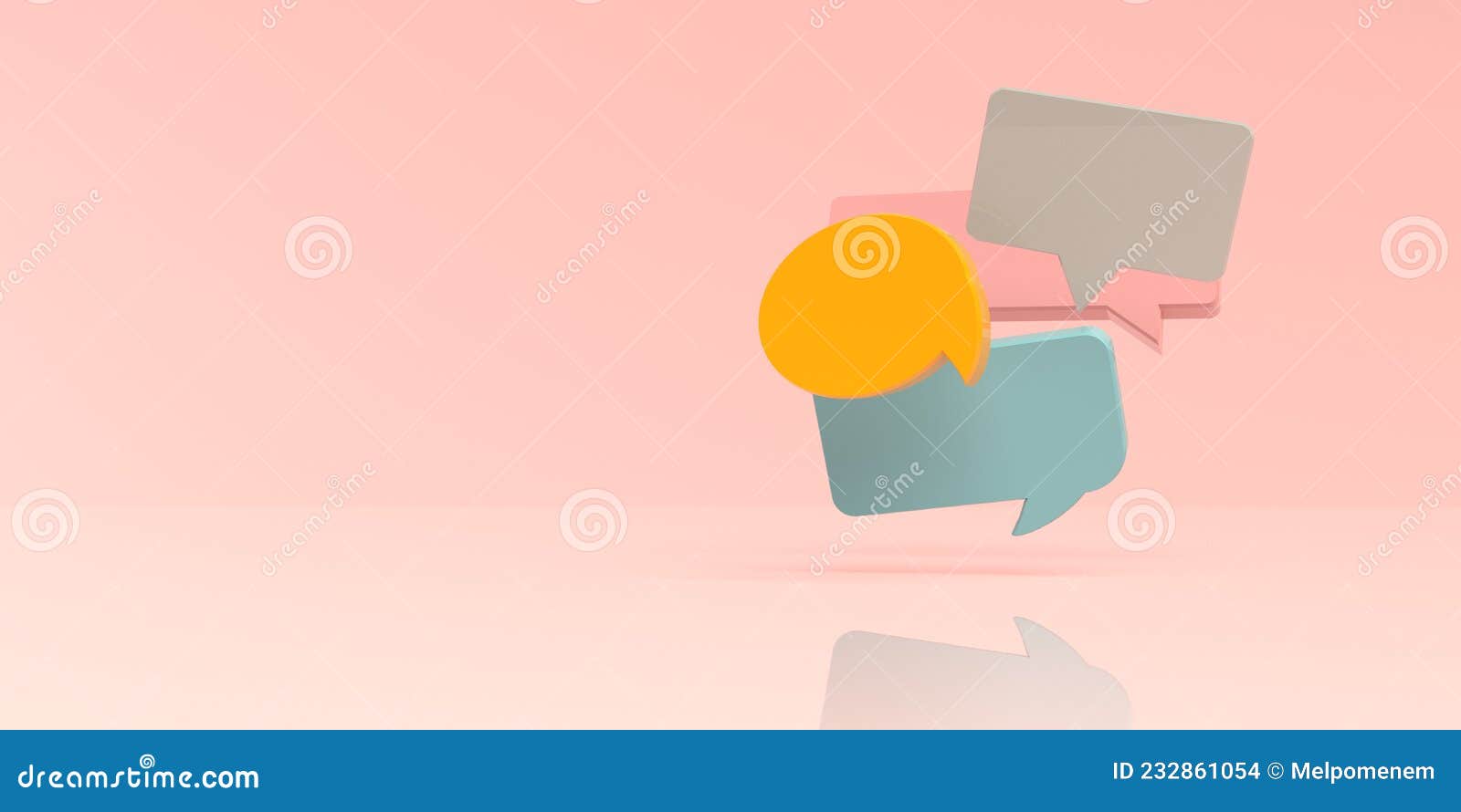 Floating Speech Bubbles - 3D Render Stock Illustration - Illustration of rendering, opinion ...