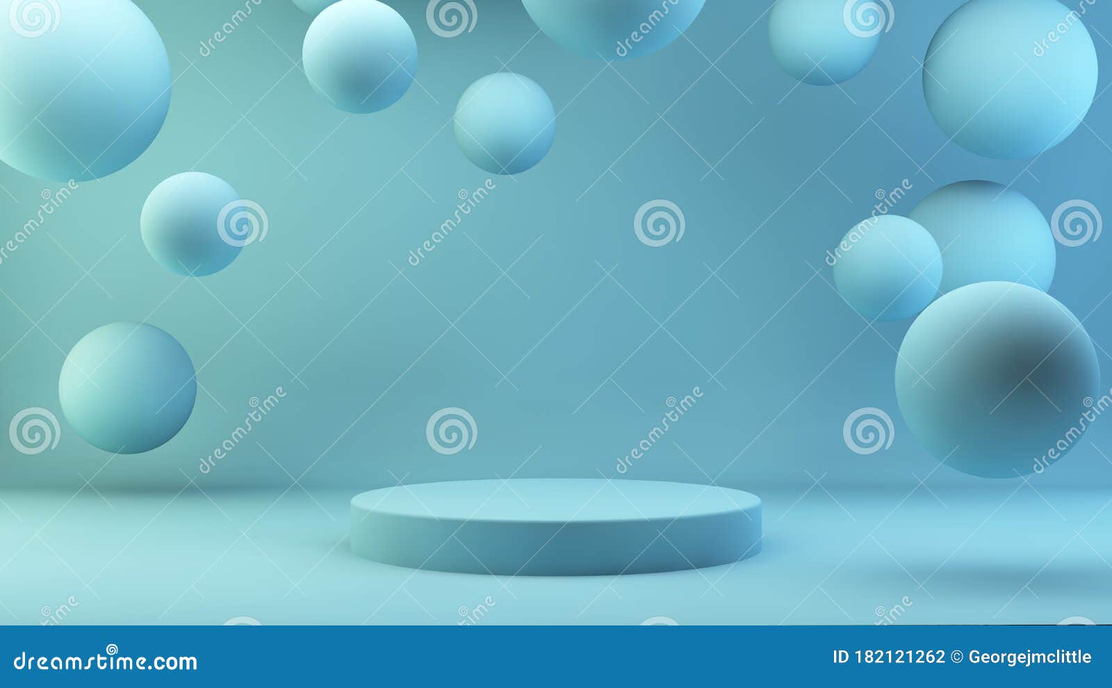 Floating Spheres Blue Empty Space Stock Illustration - Illustration of ...