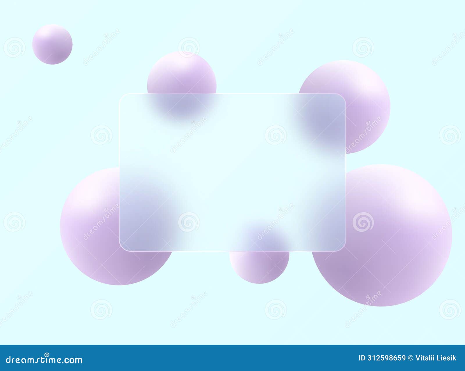 Floating Spheres of Purple Color, Abstract Glass Morphism Background ...