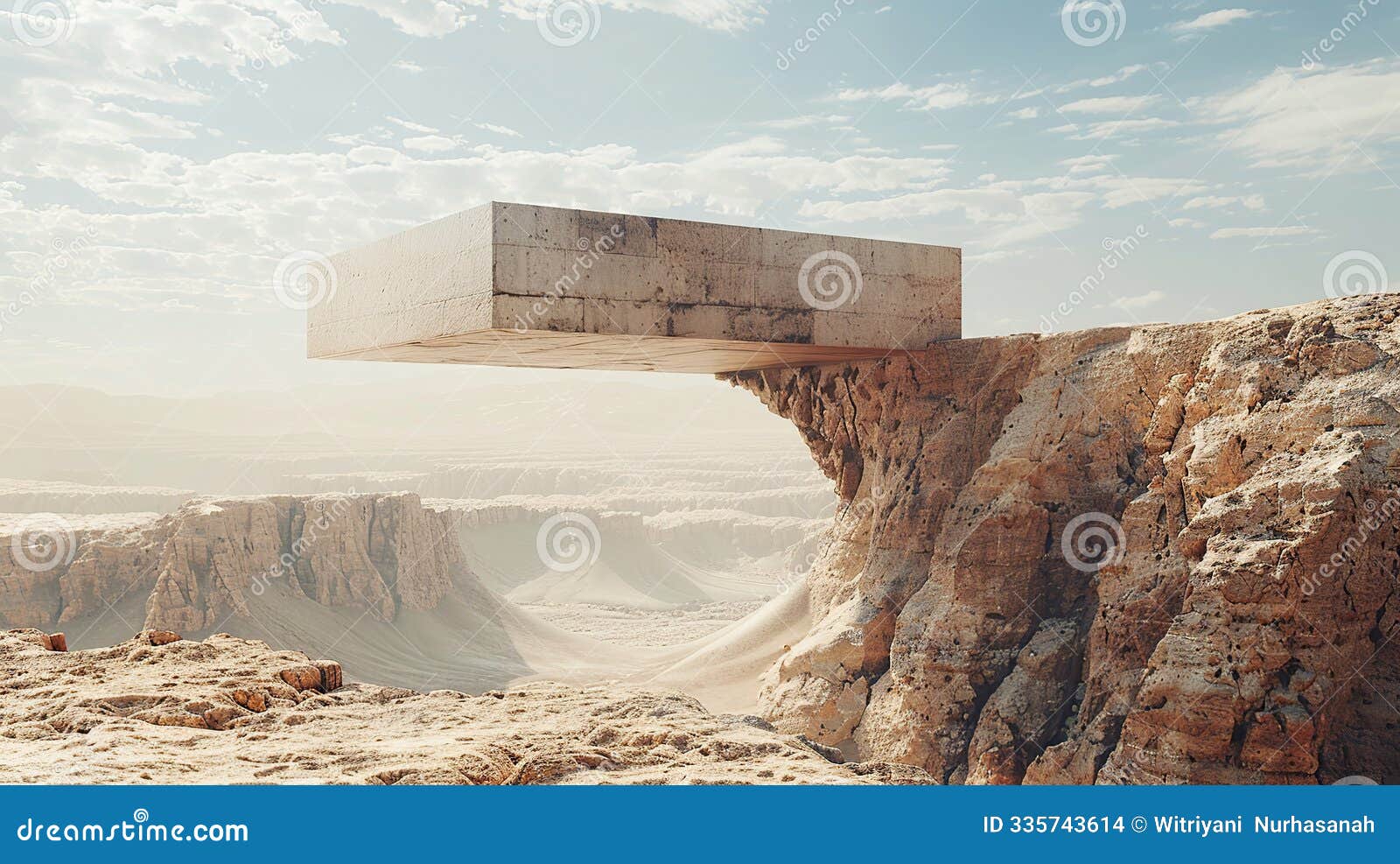 Floating Structure in a Desert Landscape Stock Illustration ...