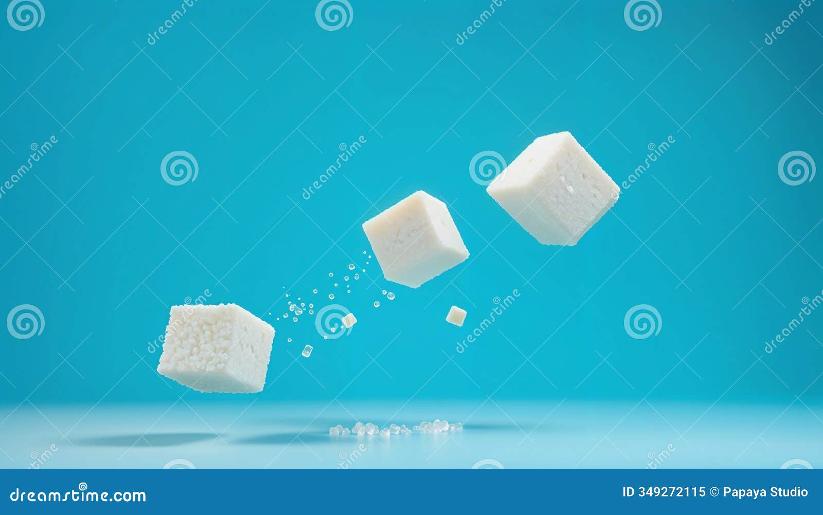 Floating Sugar Cubes with Sparkling Motion Stock Illustration ...