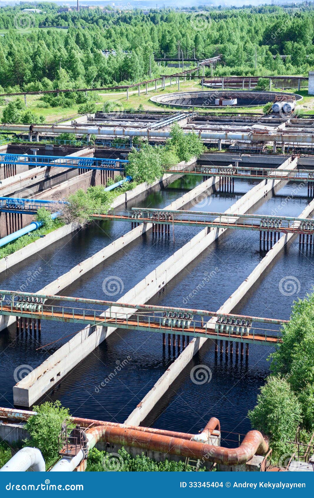 Floating Surface Aerators on Sewage Treatment Plant Stock Photo - Image ...