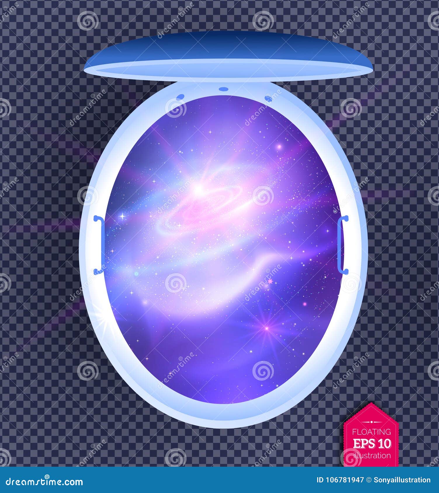 Floating Tank with Outer Space Inside Stock Vector - Illustration of ...