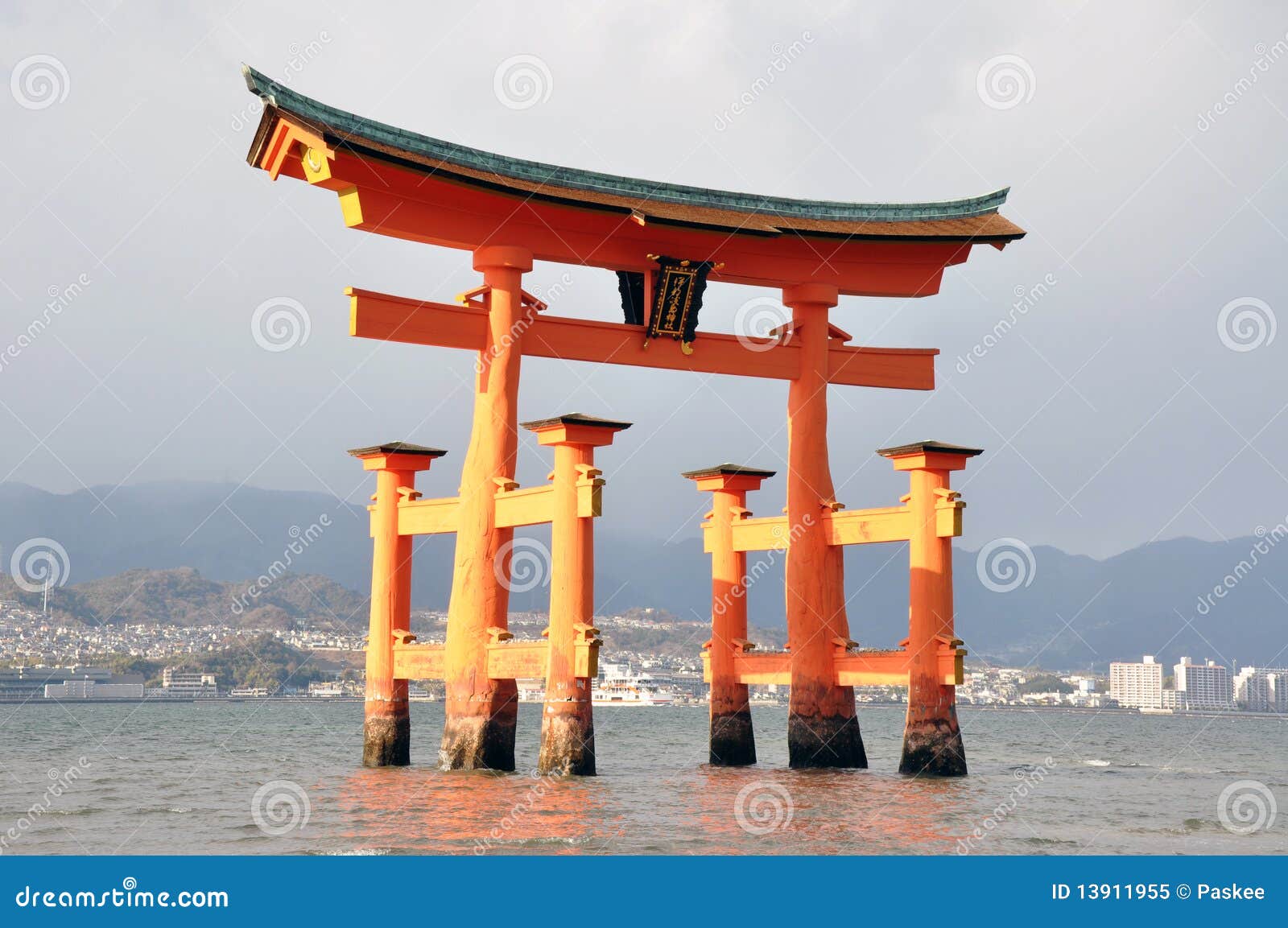 Floating Torii stock image. Image of ancient, grey, japan - 13911955
