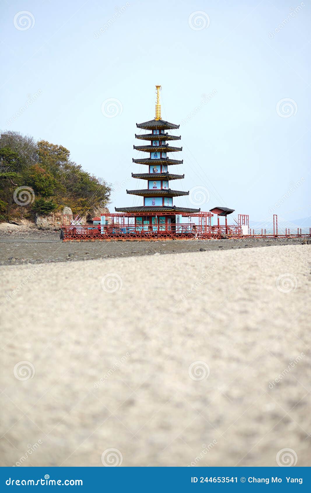 Floating tower stock image. Image of taean, religion - 244653541