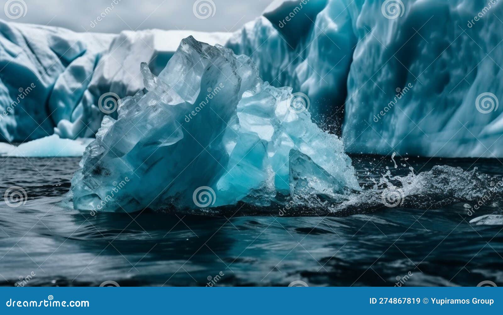 Floating on Tranquil, Turquoise Blue Arctic Water Generated by AI Stock ...