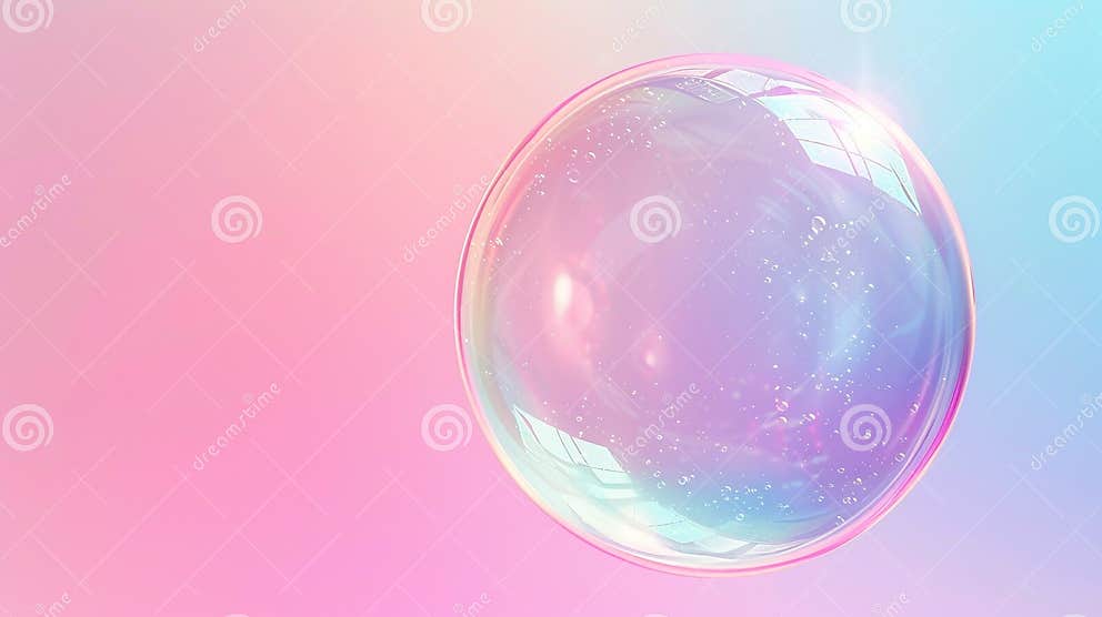 Floating Translucent Bubble with Sparkling Light Reflections 3d ...