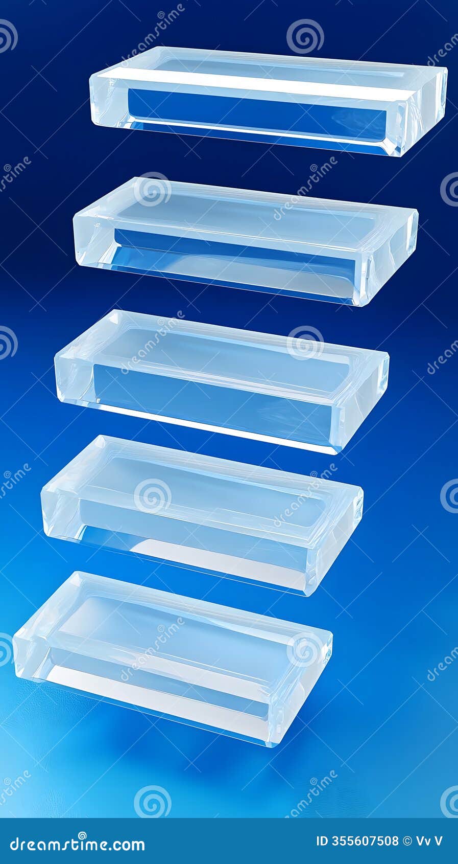 Floating Transparent Spheres On A Bright Blue Background Royalty-Free ...