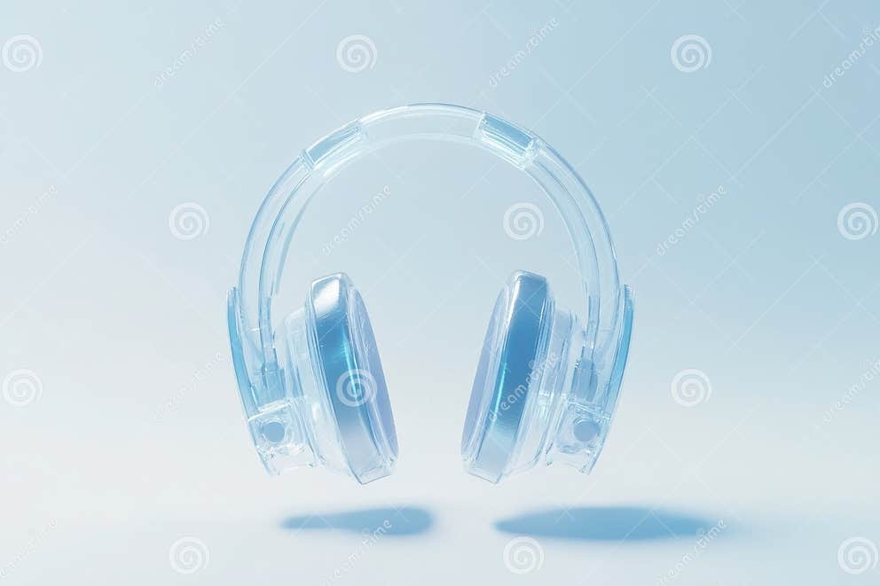 Floating Transparent Headset Showcasing Modern Design and Technology in ...