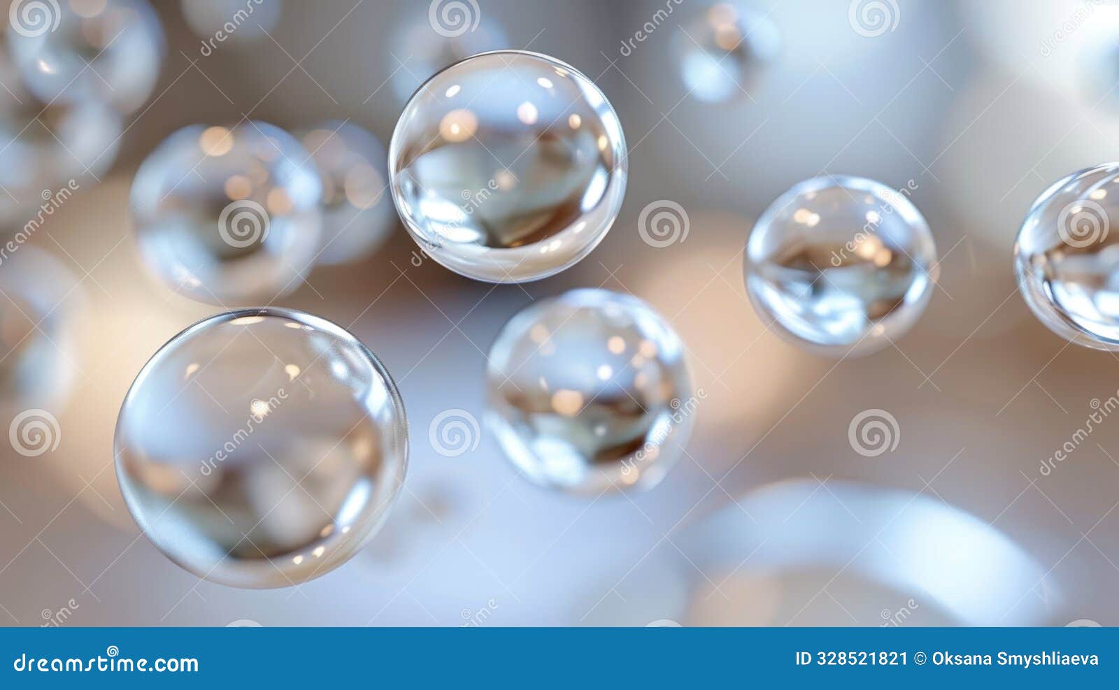 Floating Transparent Spheres on Light Background Stock Image - Image of ...