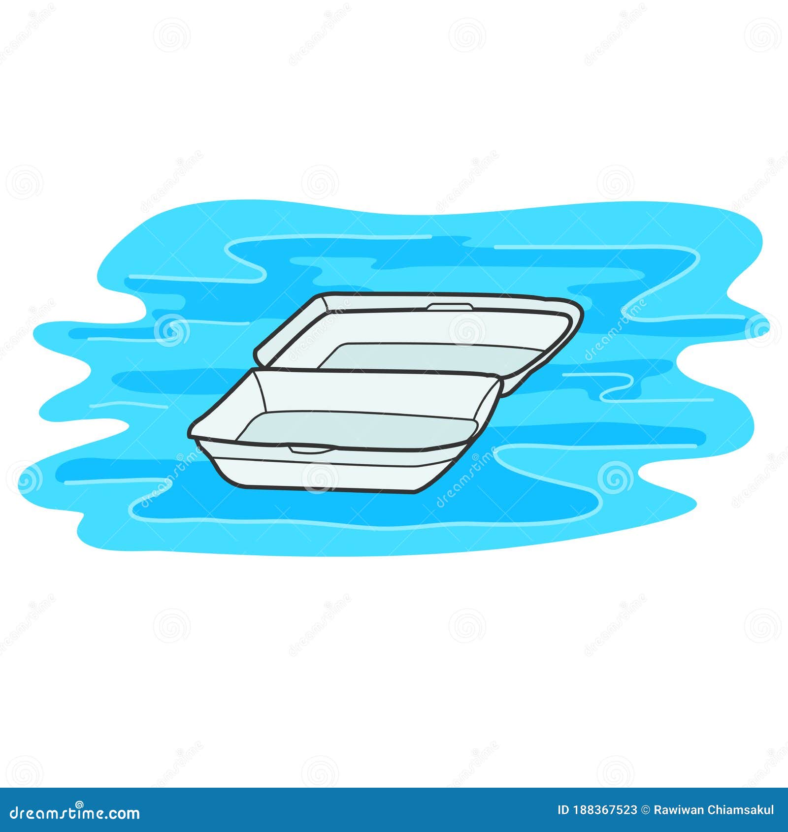 Floating Trash Water Pollution Cartoon Vector | CartoonDealer.com ...