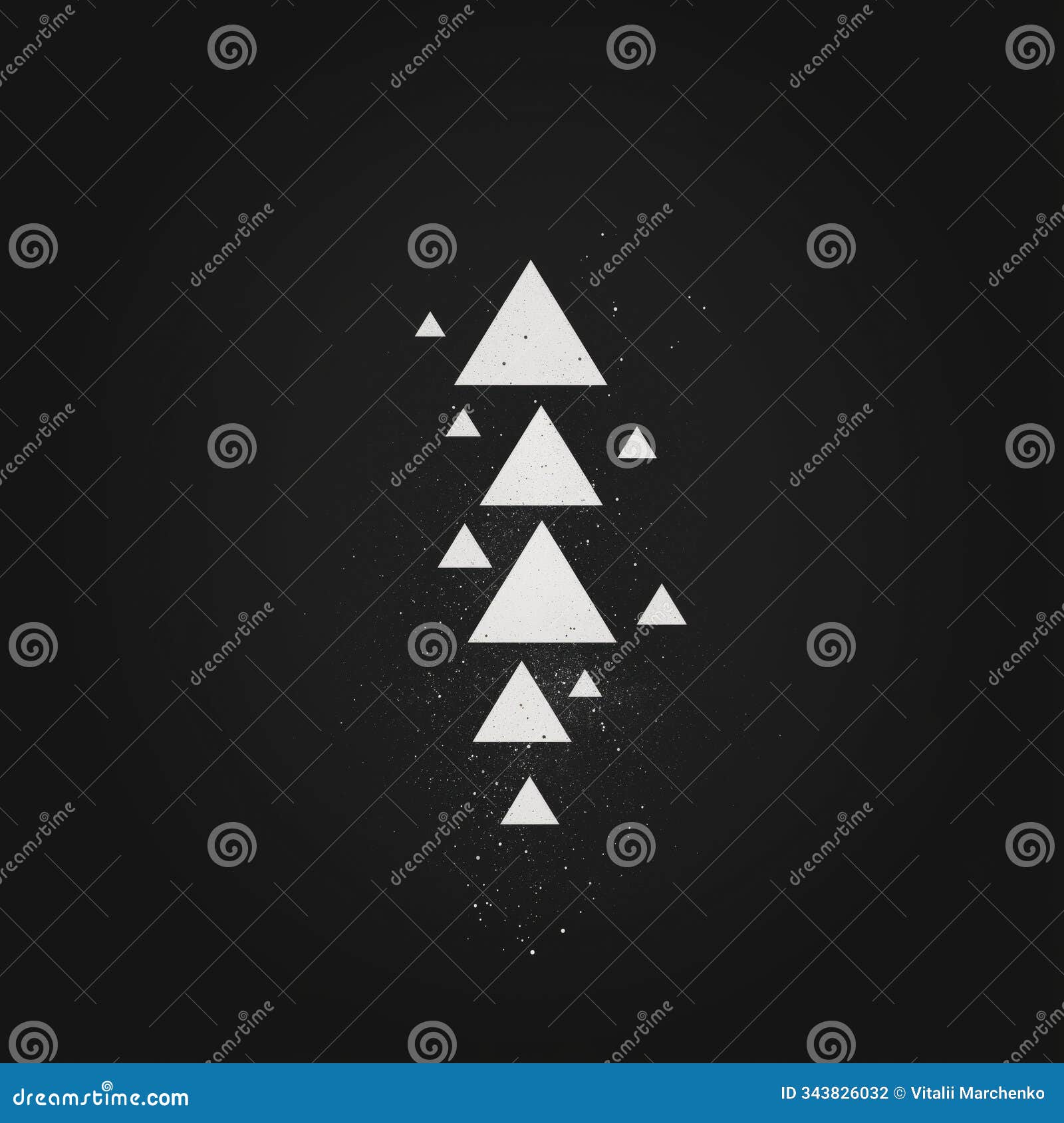 Floating Triangles on Dark Background: Abstract Geometric Art with ...