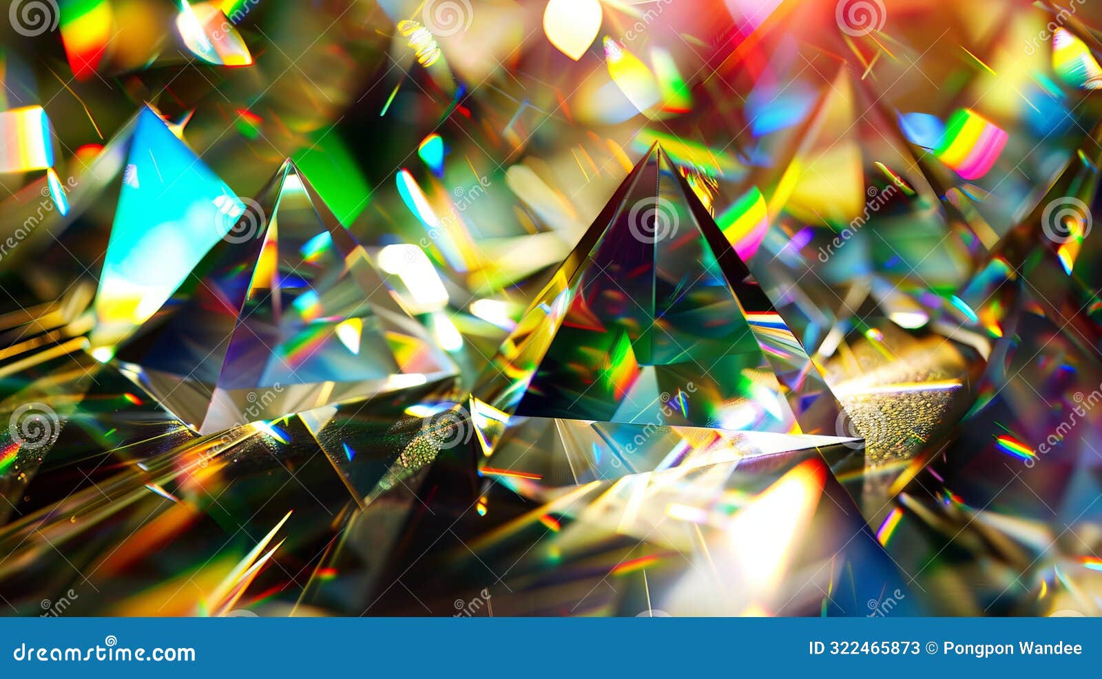 Floating Triangular Prisms Holographic Triangles Reflecting Colorful ...