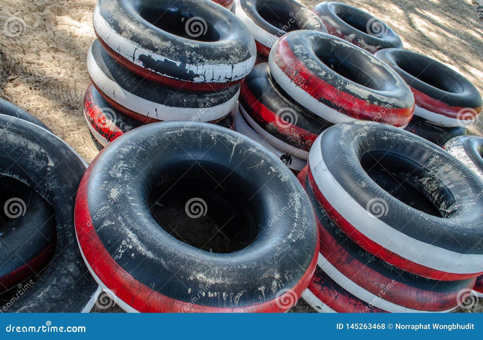 Floating Tyres stock photo. Image of float, inflatable - 145263468