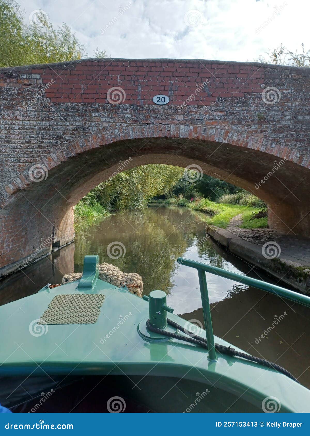 Floating Under a Bridge in a Barge Stock Image - Image of boat ...