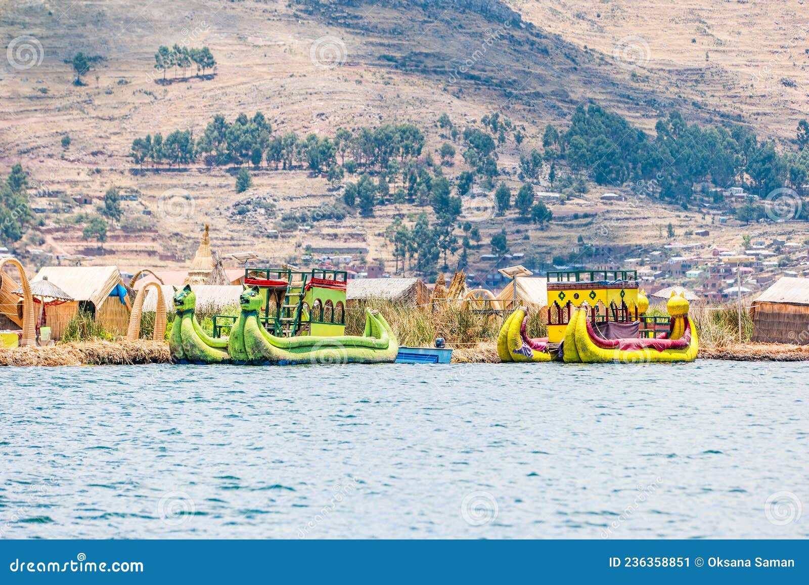 Floating Uros Islands On Lake Titicaca In Peru Editorial Image ...