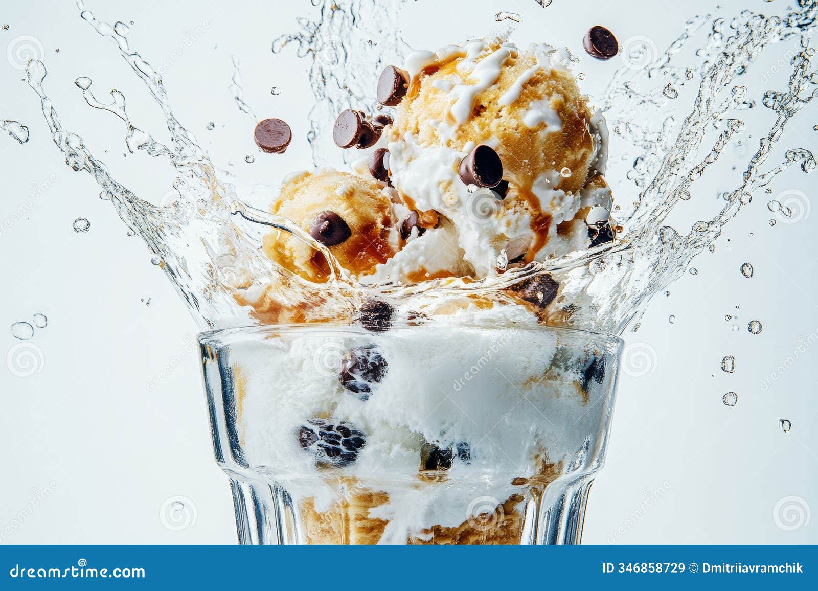 Floating Vanilla Ice Cream in a Glass. Stock Image - Image of cone ...