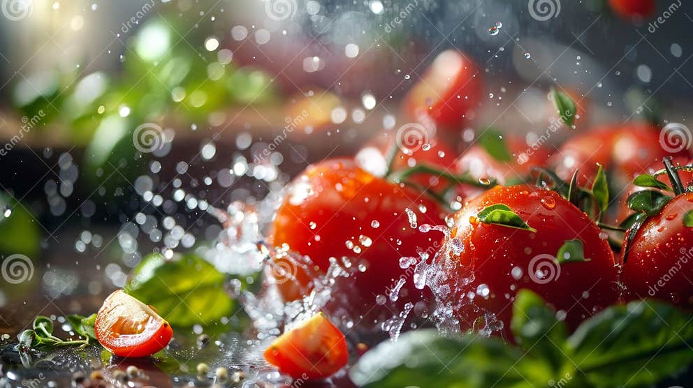 Floating Vegetables and Herbs with Dramatic Lighting Stock Image ...