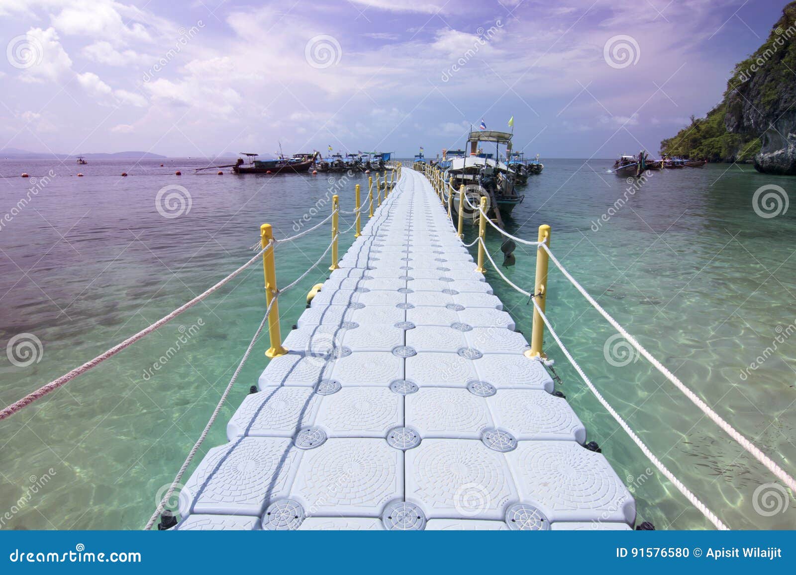 Floating Walkway on the Sea. Stock Photo - Image of andaman, walk: 91576580