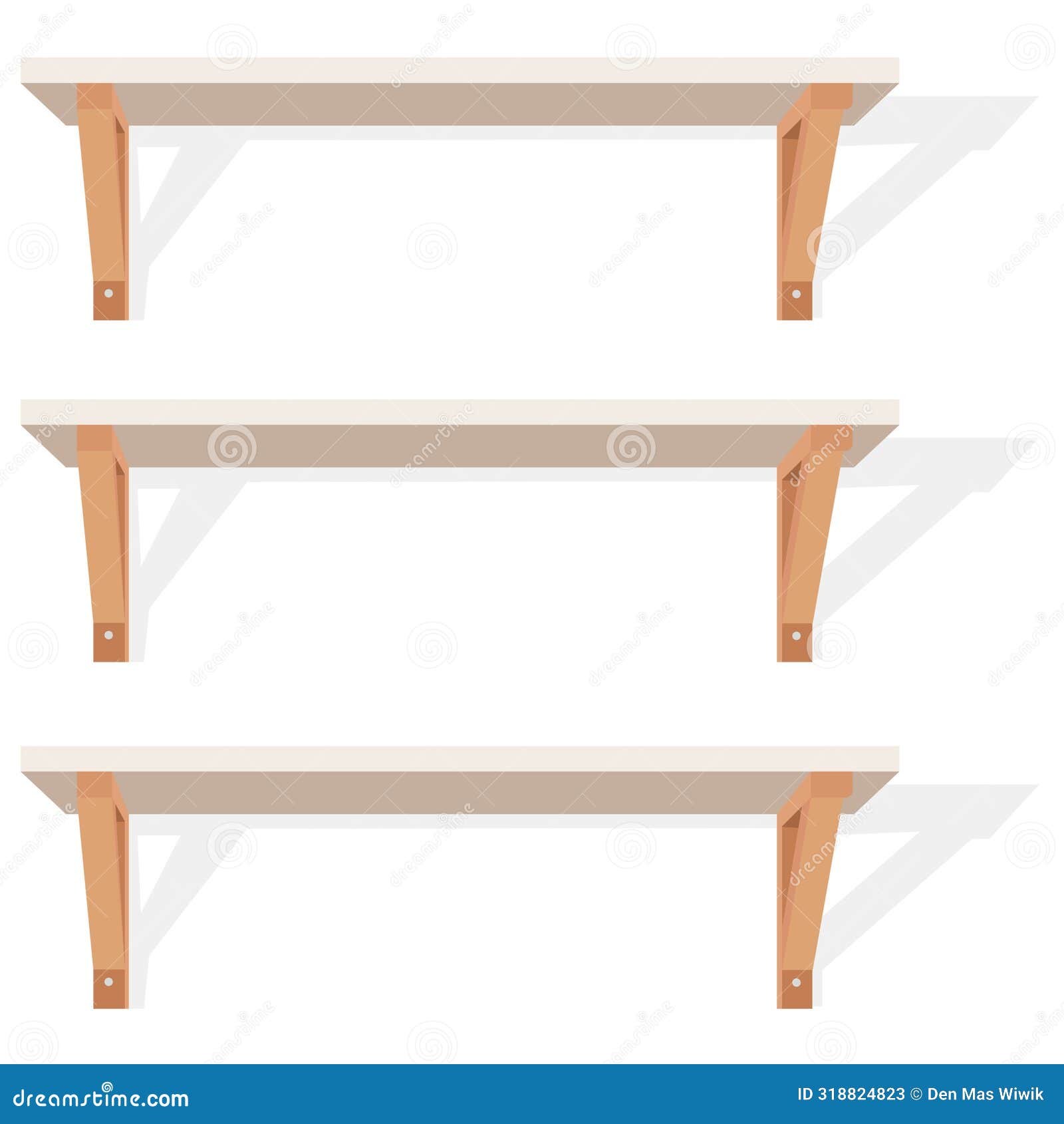 Floating Wall Shelves with a Minimalist Design Stock Illustration ...