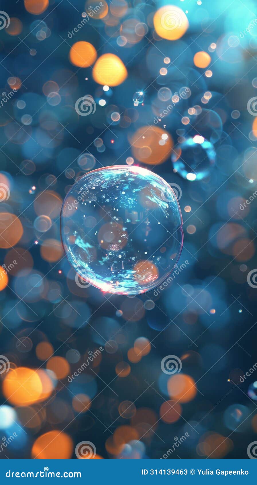 Floating Water Bubbles Over Blue Ocean Stock Image - Image of marine ...