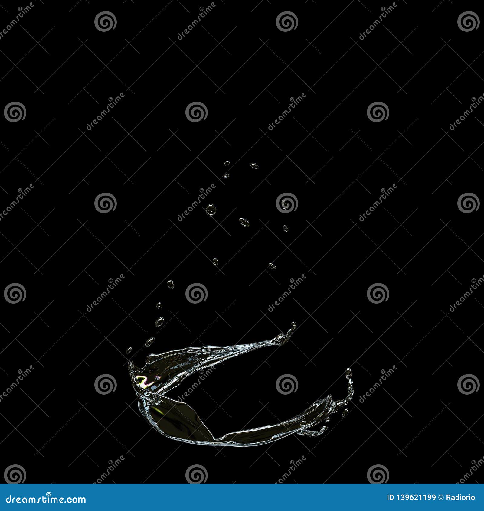 Floating Water Ring and Water Drops Stock Illustration - Illustration ...