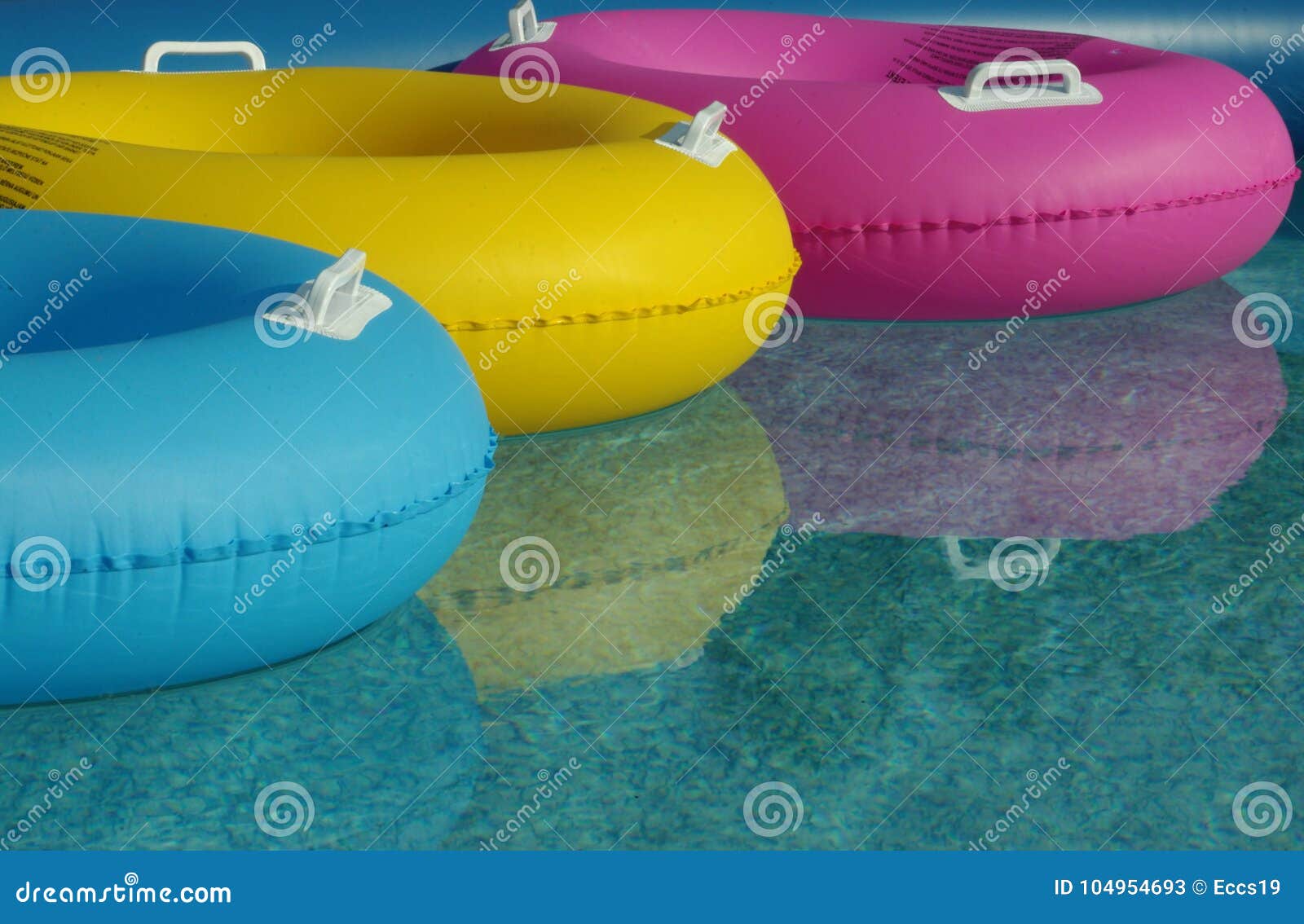 Floating Water Rings in a Pool Stock Image - Image of pink, summer ...