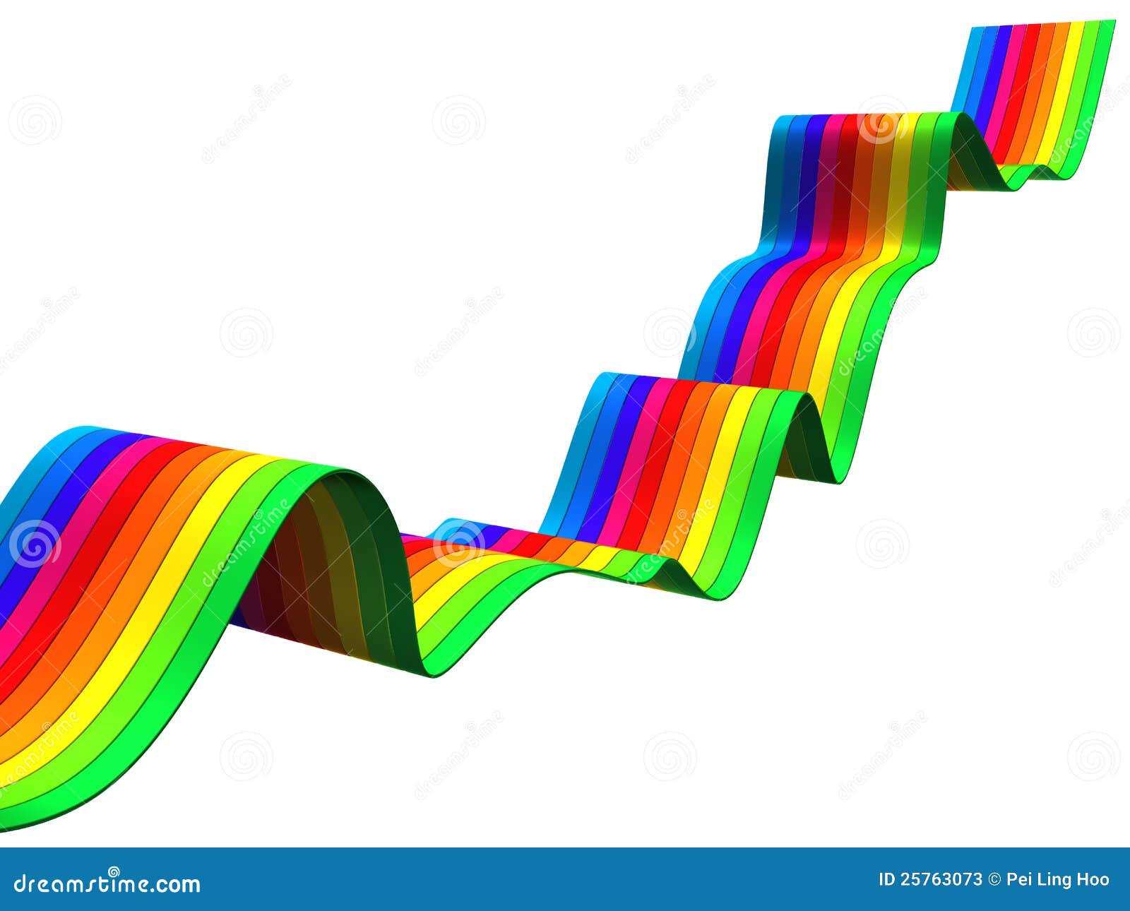 Floating Wave Shape Colorful Stripe Stock Illustration - Illustration ...