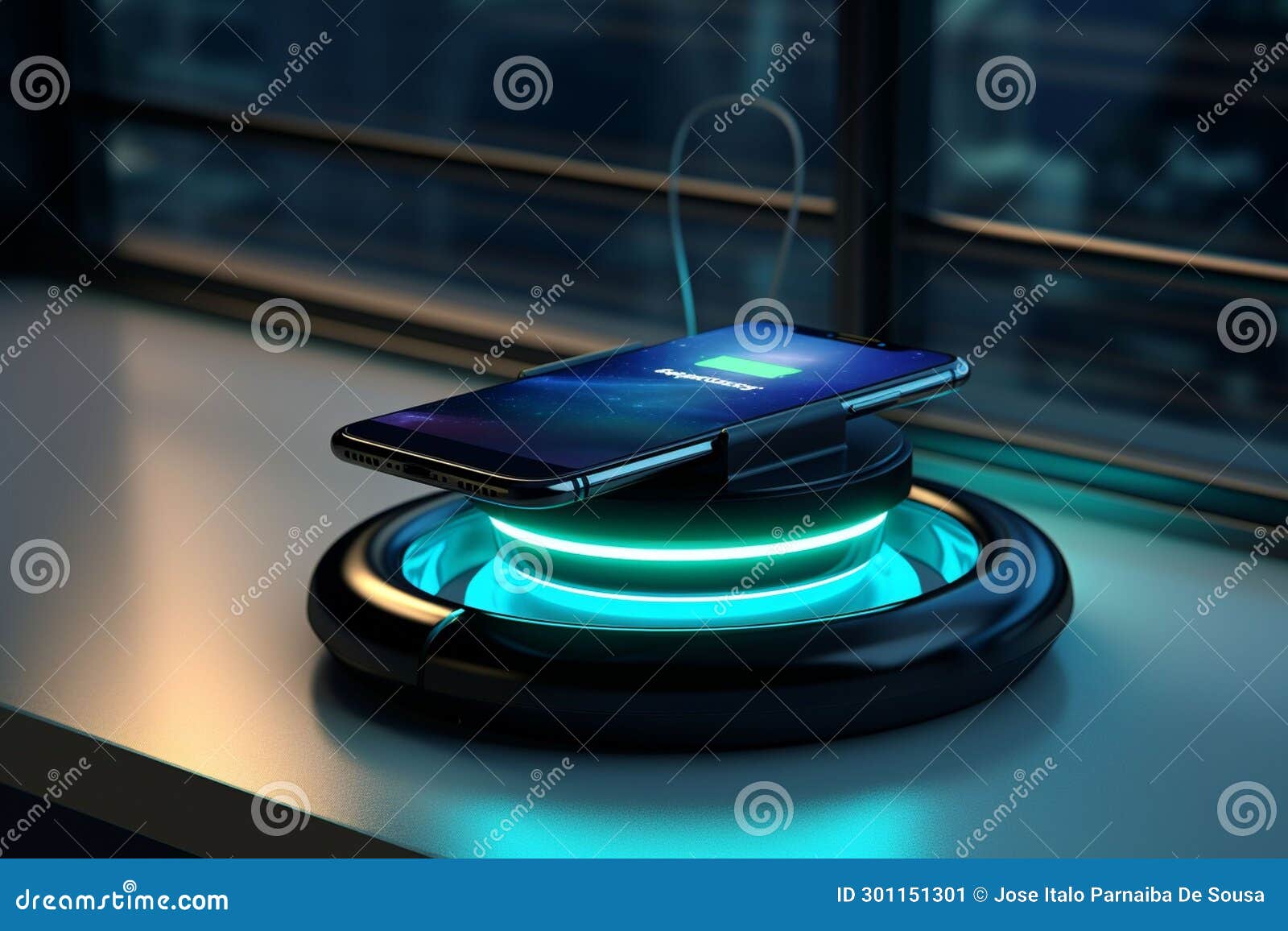 Floating Wireless Charging Station for Multiple Stock Illustration ...