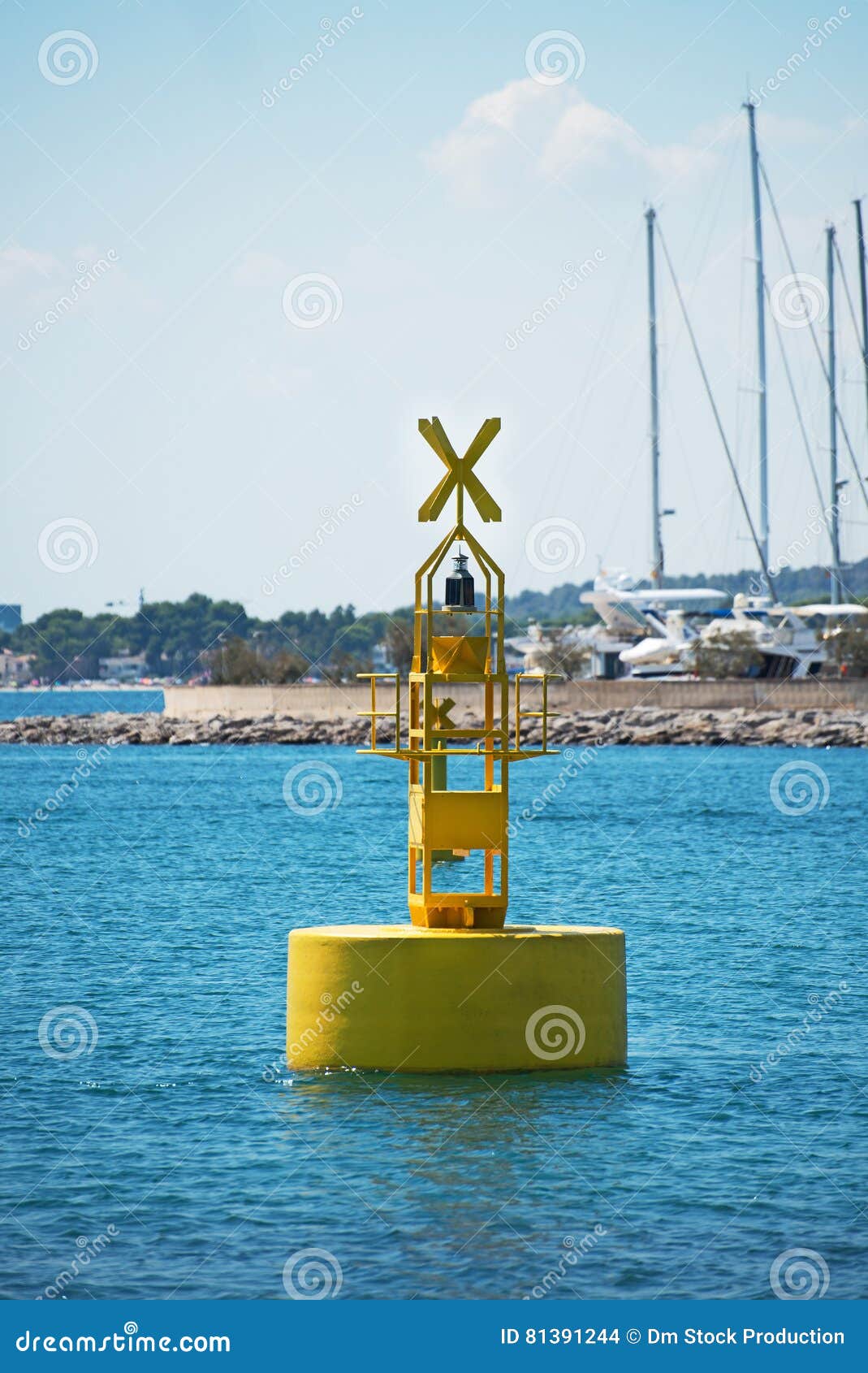 Floating Yellow Navigation Buoy. Stock Photo - Image of sign, buoy ...