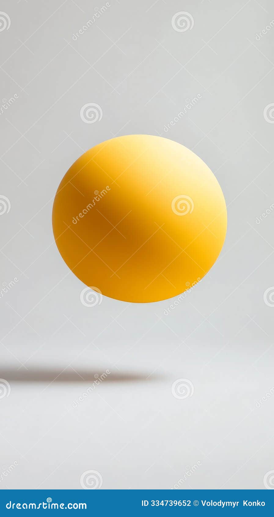 Floating Yellow Sphere on Gradient Background, Minimalist Abstract ...