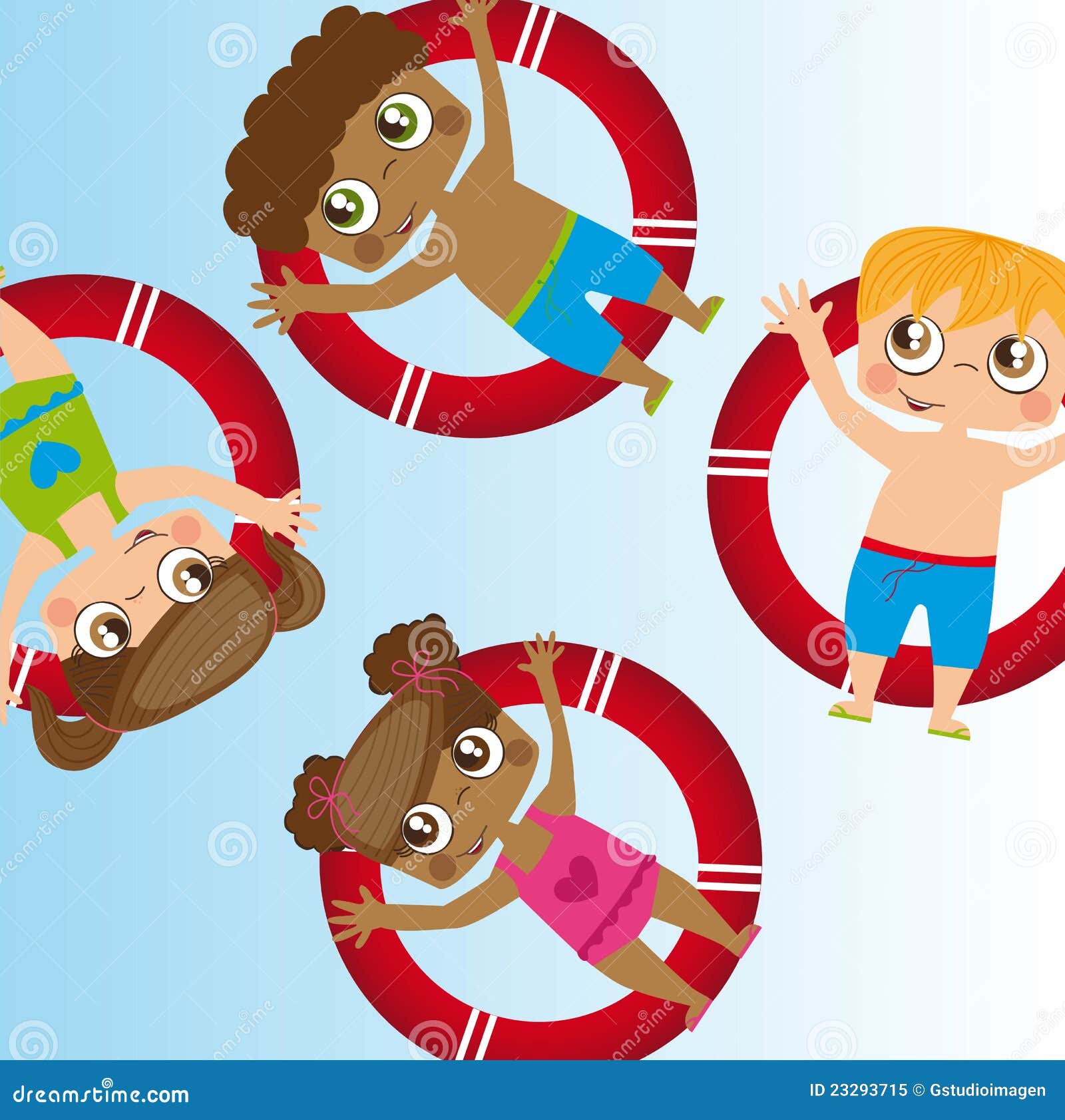 Floats stock illustration. Illustration of girls, happy - 23293715