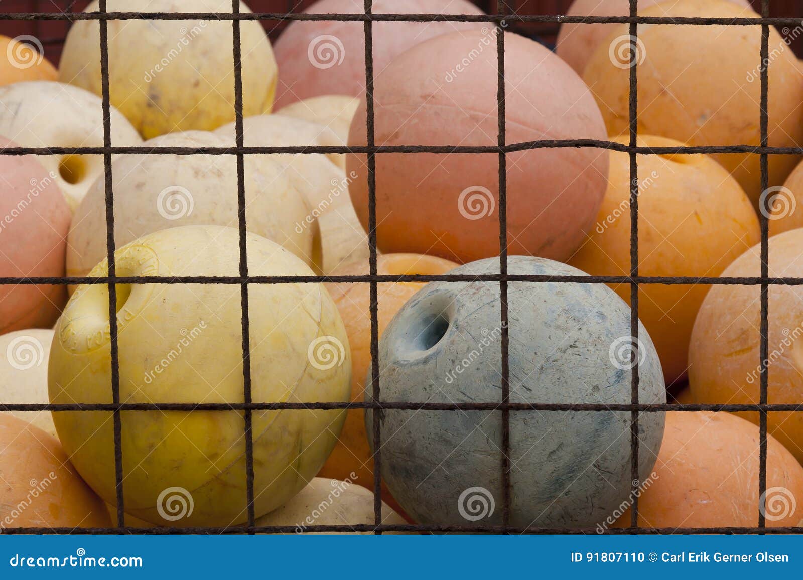 Floats for fishing-net stock photo. Image of spheres - 91807110