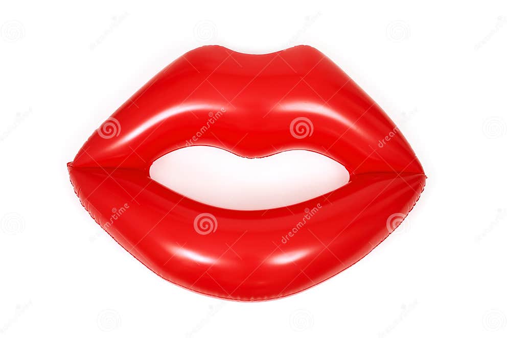 Floaty in the Shape of a Pair of Red Lips Stock Photo - Image of ...