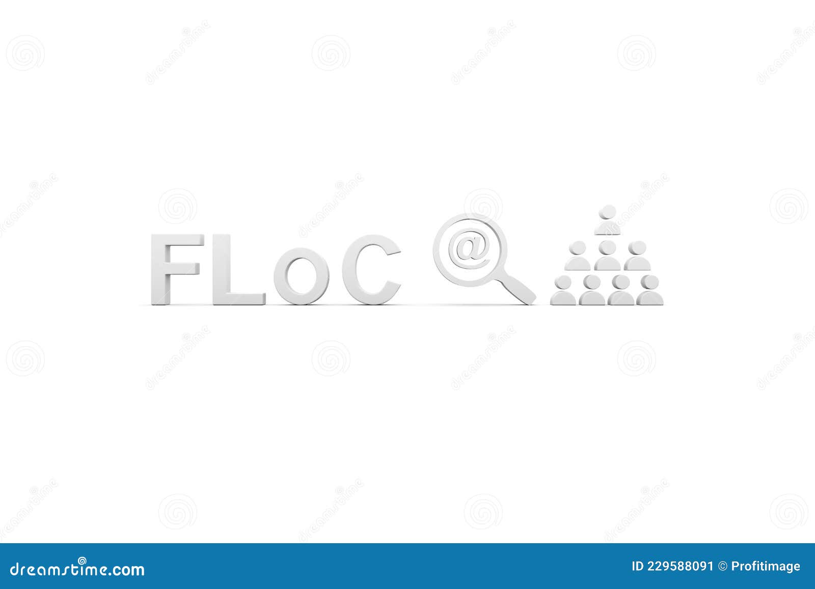 FLoC Concept White Background 3d Stock Illustration - Illustration of ...