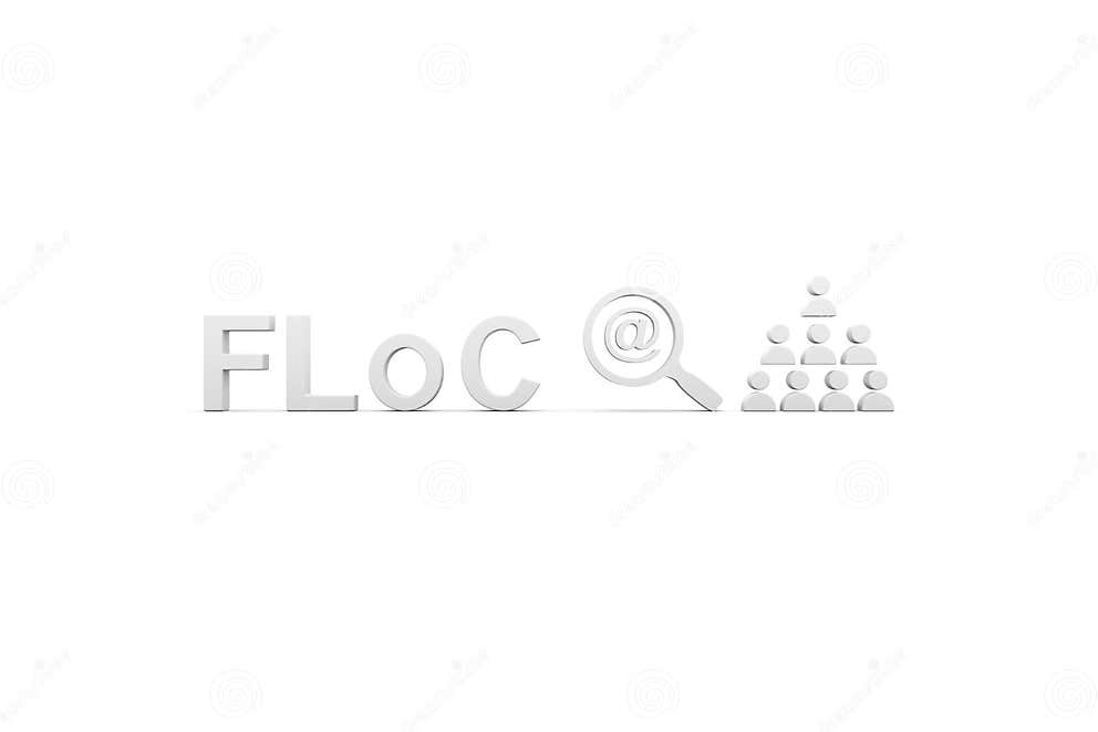 FLoC Concept White Background 3d Stock Illustration - Illustration of ...