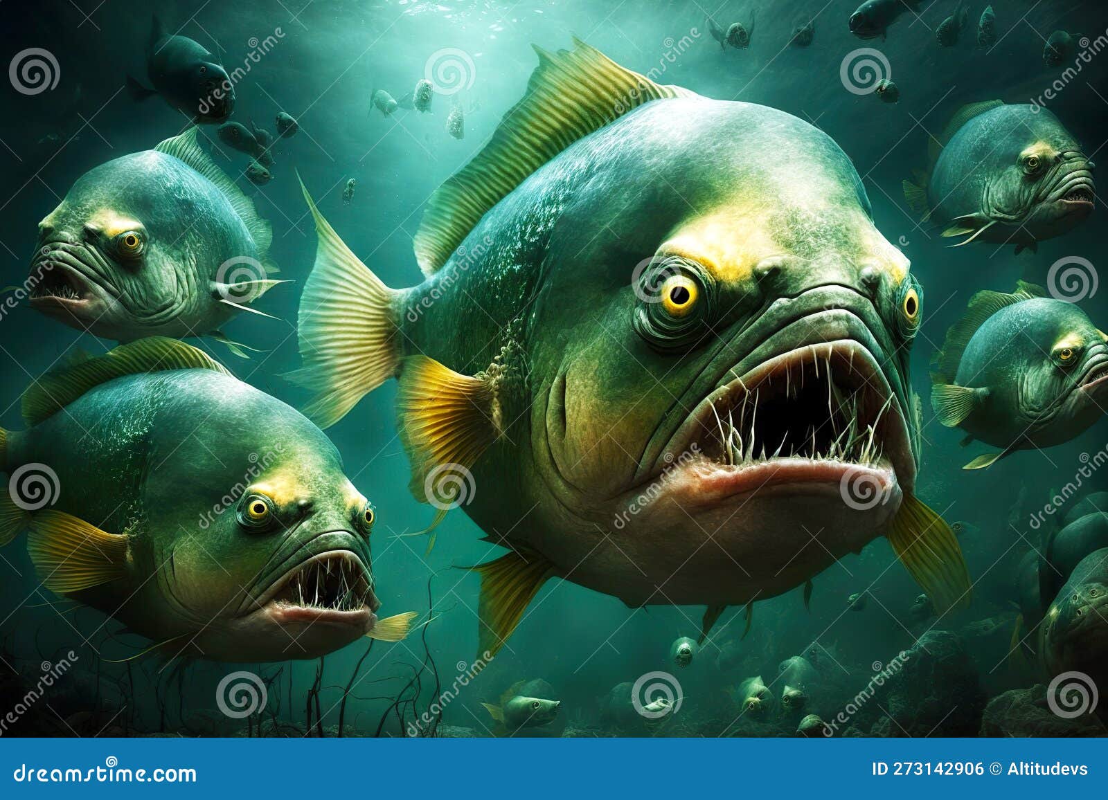 Flock of Aggressive Piranhas Terrifies with Its Predatory Appearance ...