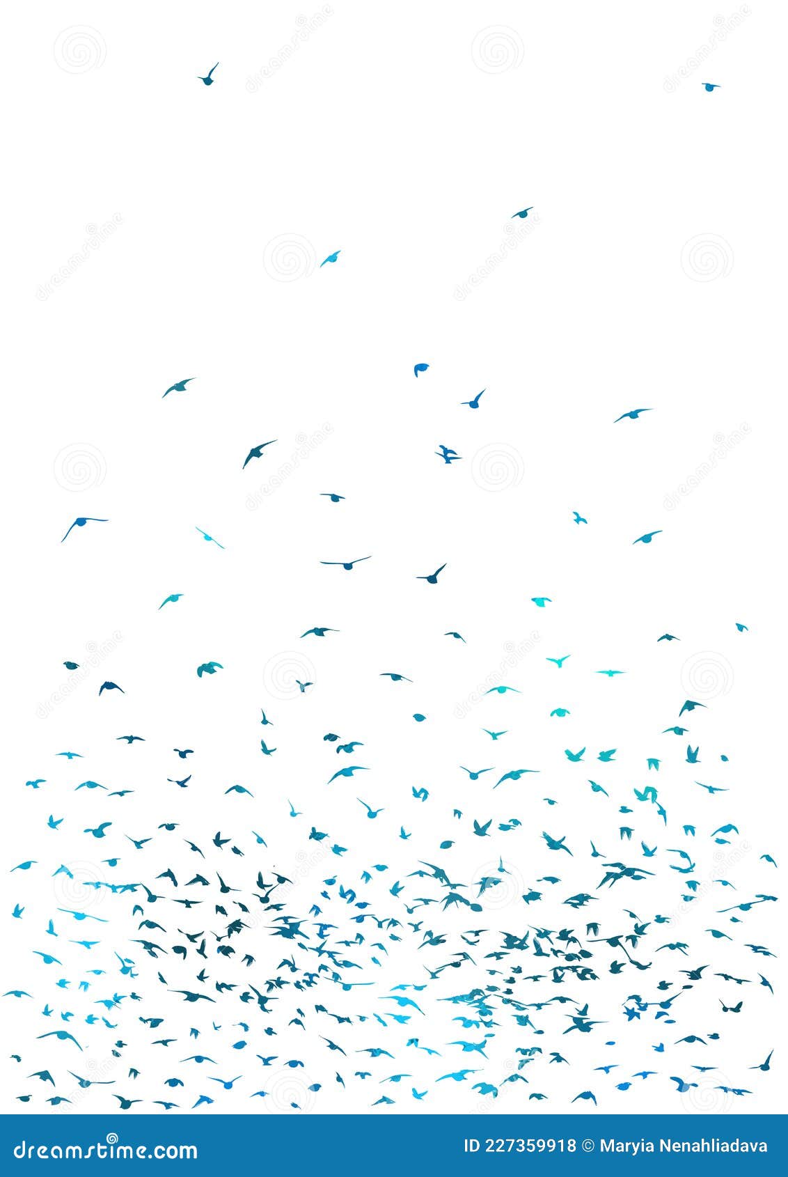 A Flock of Blue Birds. Vector Illustration Stock Vector - Illustration ...