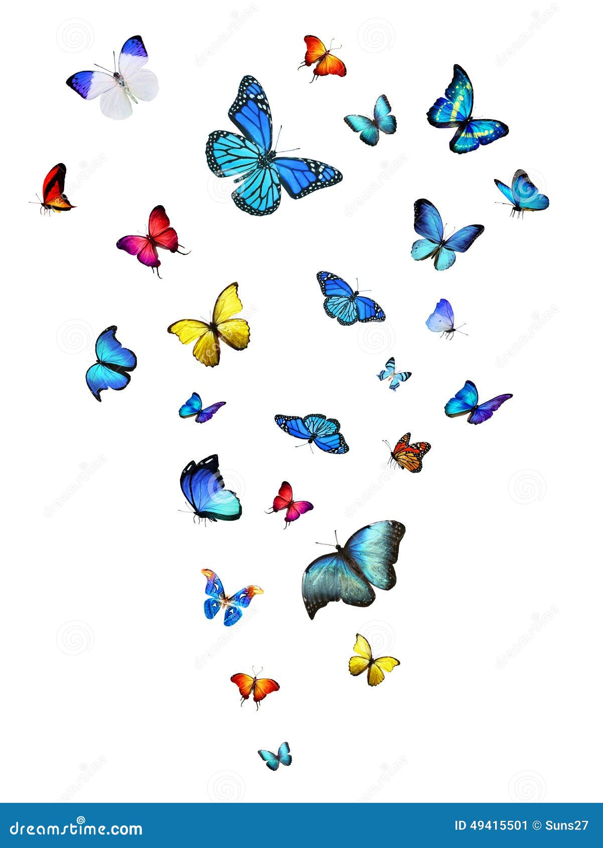 Flock of butterflies stock illustration. Illustration of collection ...