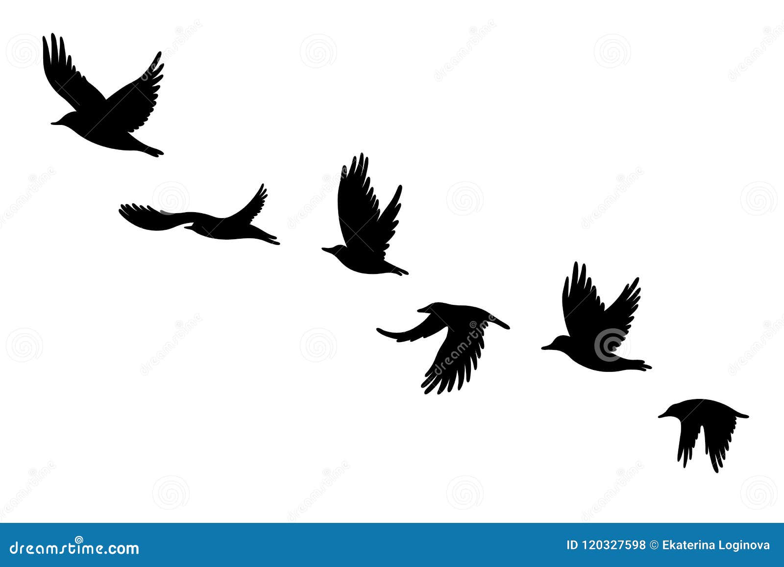 Flock of crows. stock vector. Illustration of rook, bird - 120327598