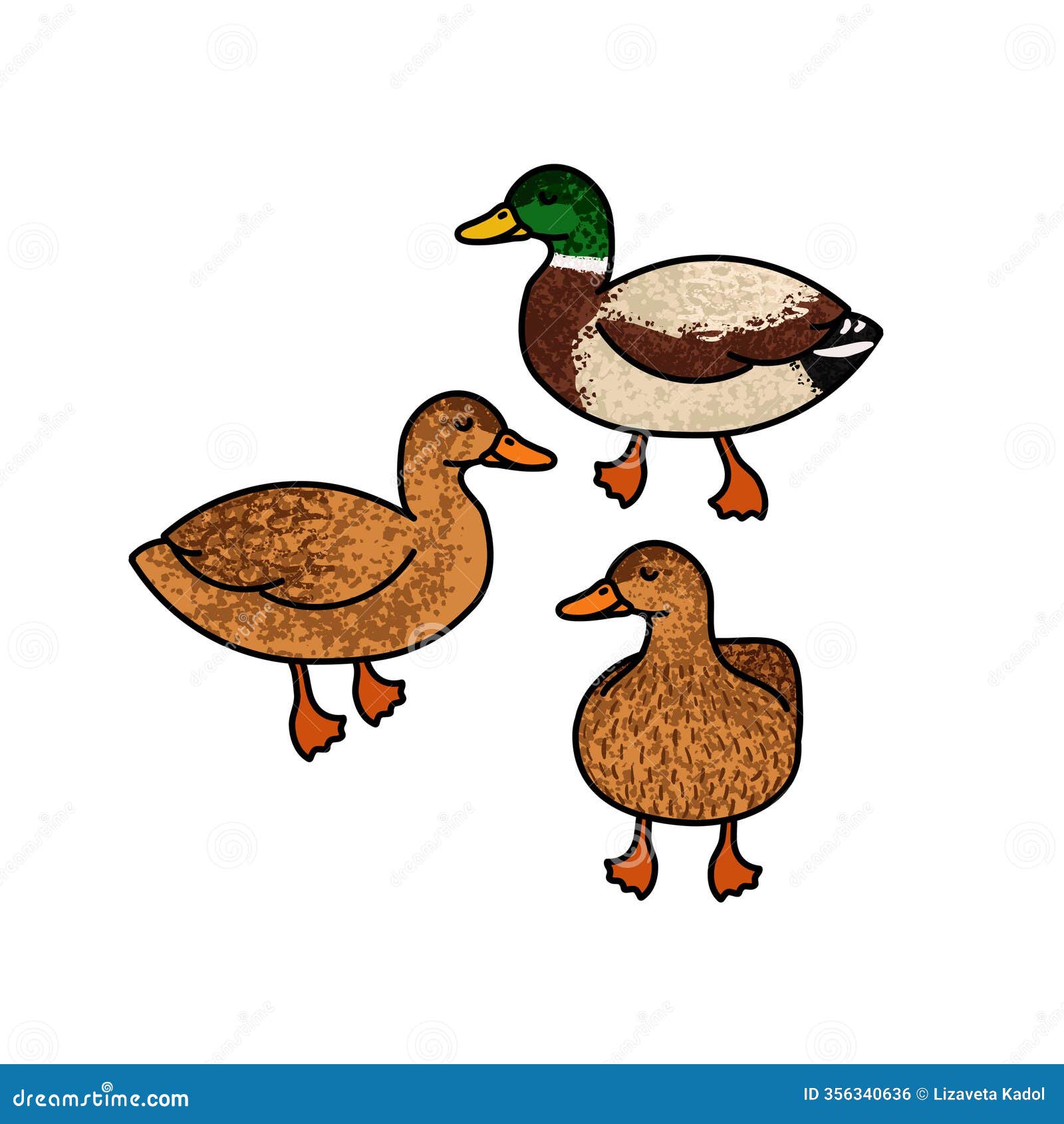 Flock Of Ducks. A Cartoon Flock Of Birds. Vector Illustration Of Flying ...