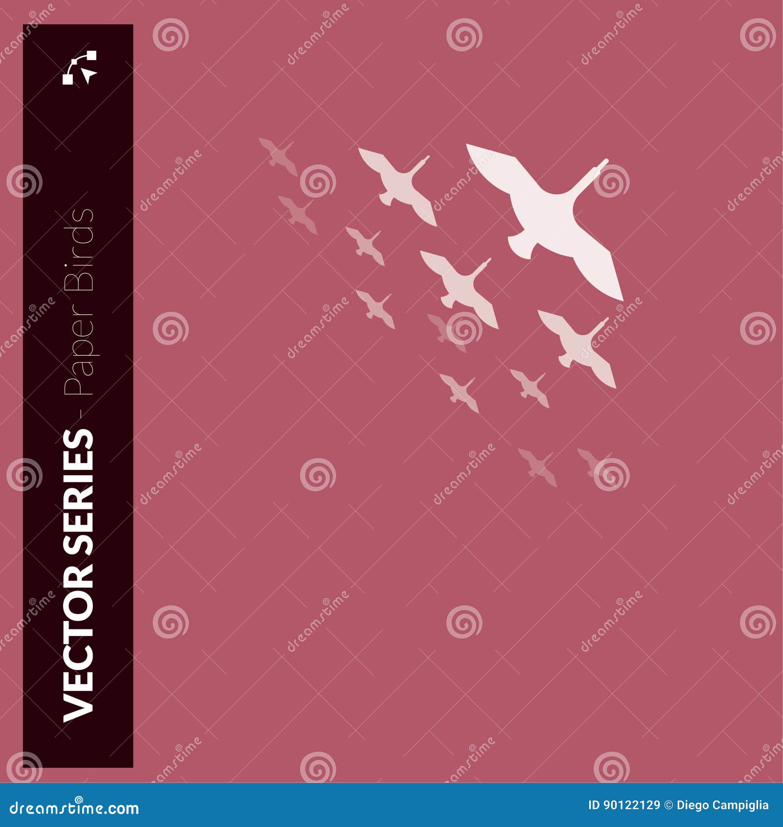 Flock Of Ducks. A Cartoon Flock Of Birds. Vector Illustration Of Flying ... Flock Of Ducks. A Cartoon Flock Of Birds. Vector Illustration Of Flying ...