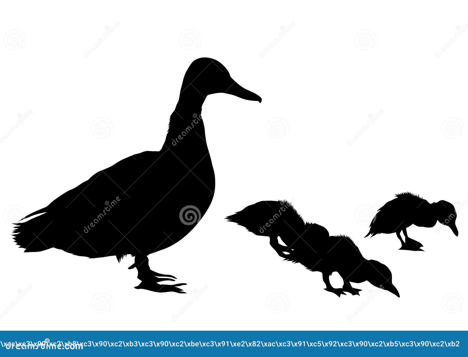 A Flock Of Ducks. A Cartoon Flock Of Birds. Vector Illustration Of ...