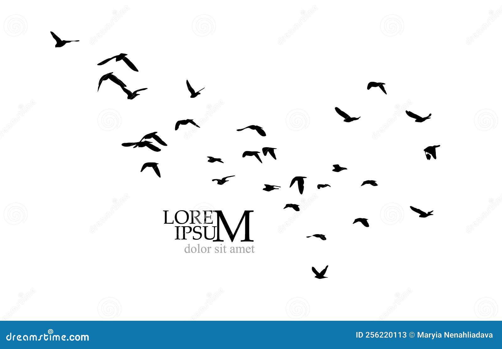 A Flock of Flying Birds. Free Birds. Vector Illustration Stock Vector ...