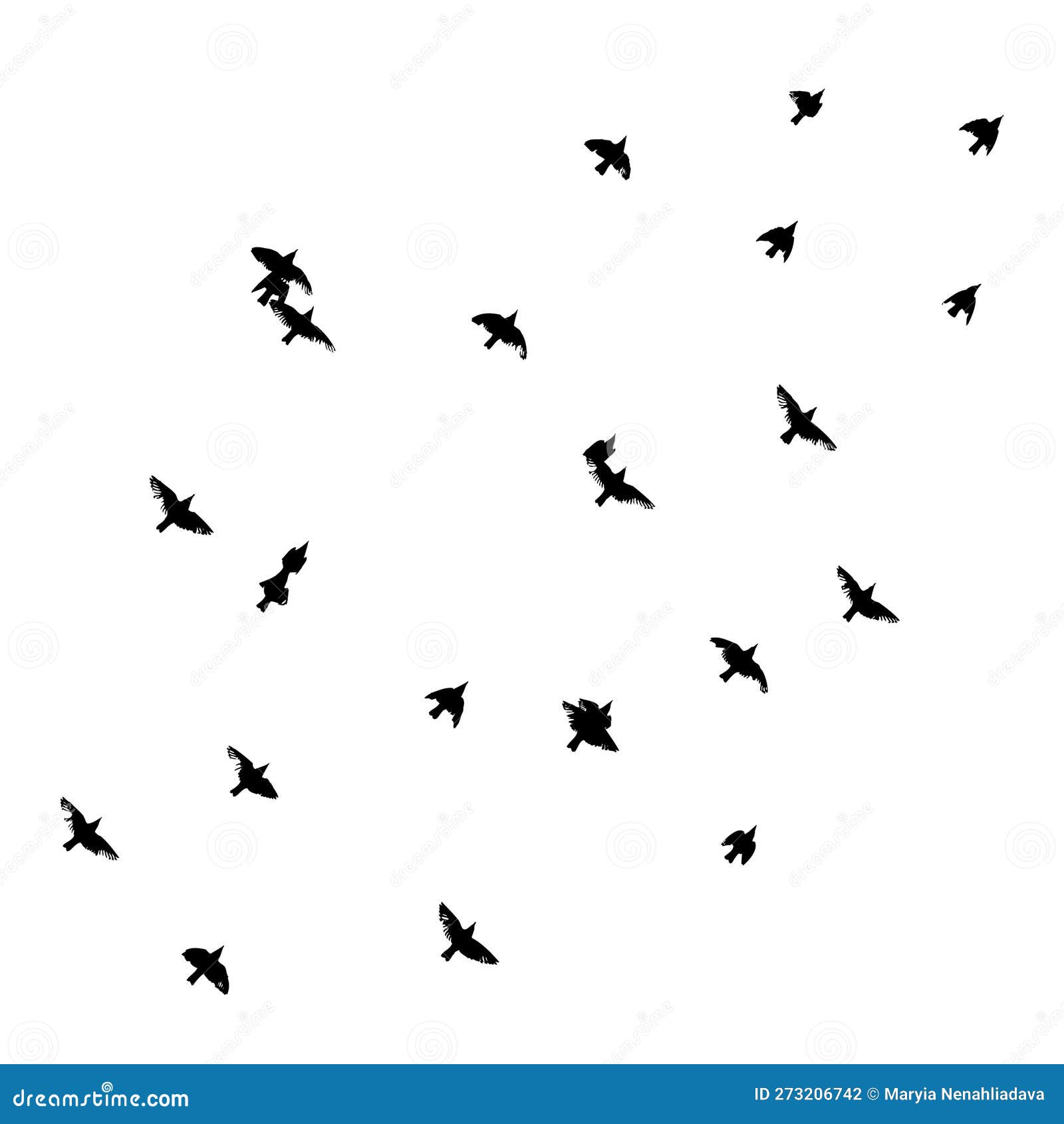 A Flock of Flying Birds. Free Birds. Vector Illustration Stock Vector ...