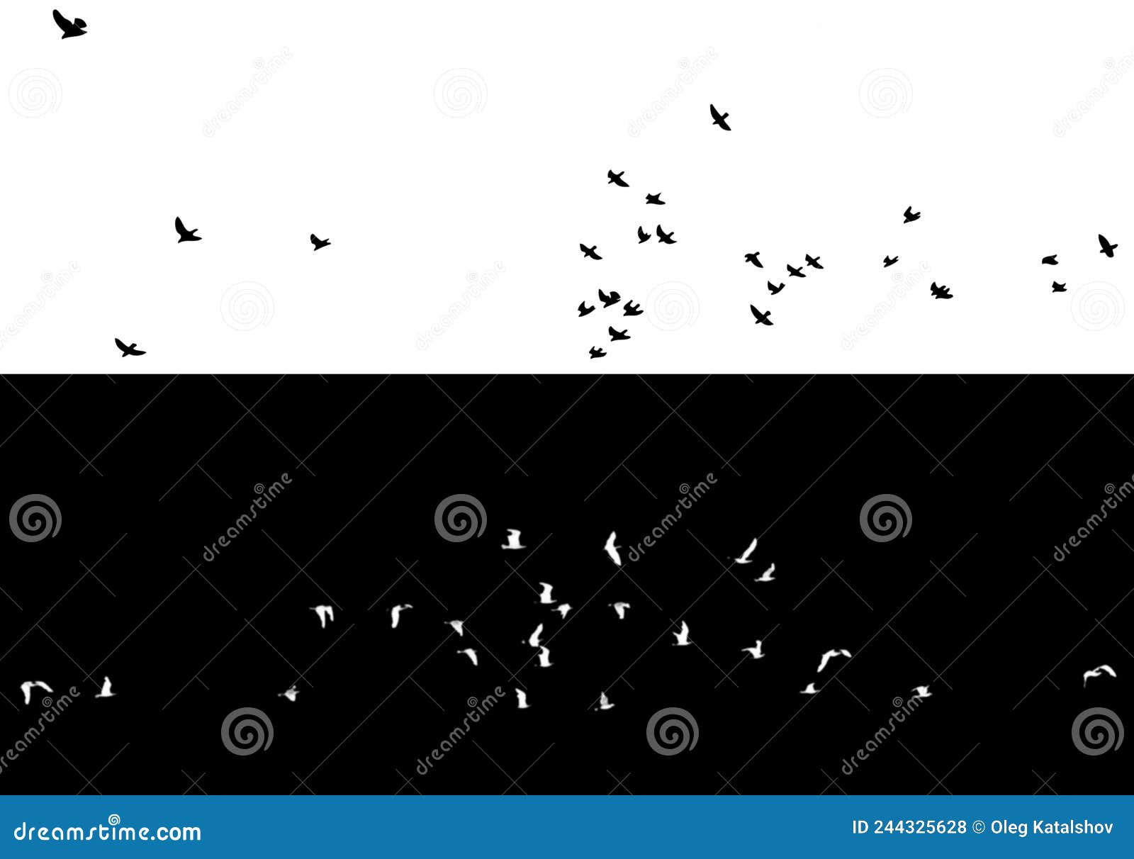 Flocks Of Flying Birds.silhouette Style. Cartoon Vector | CartoonDealer ...