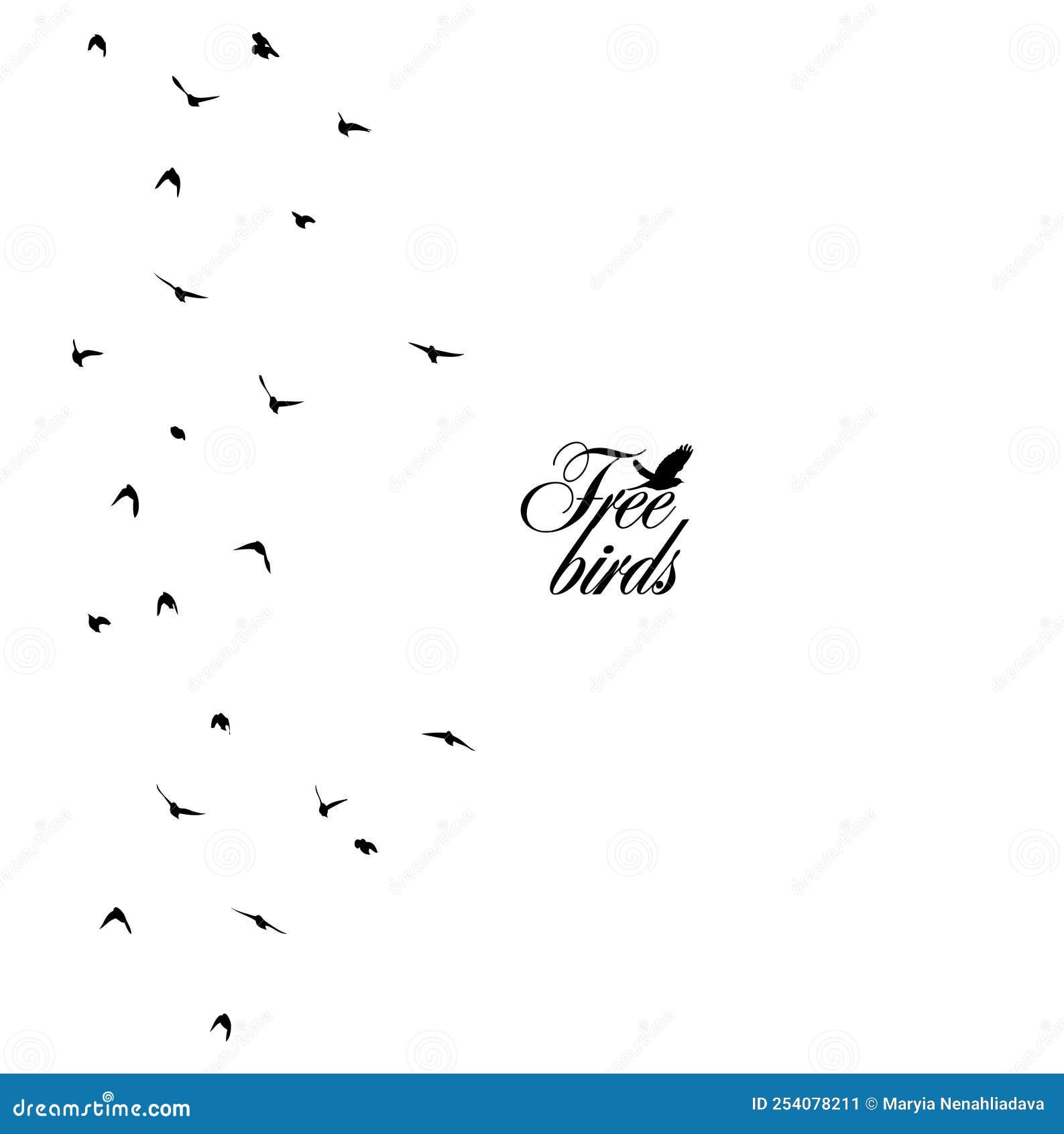 A Flock of Flying Birds. Free Birds. Background for Text. Seamless ...