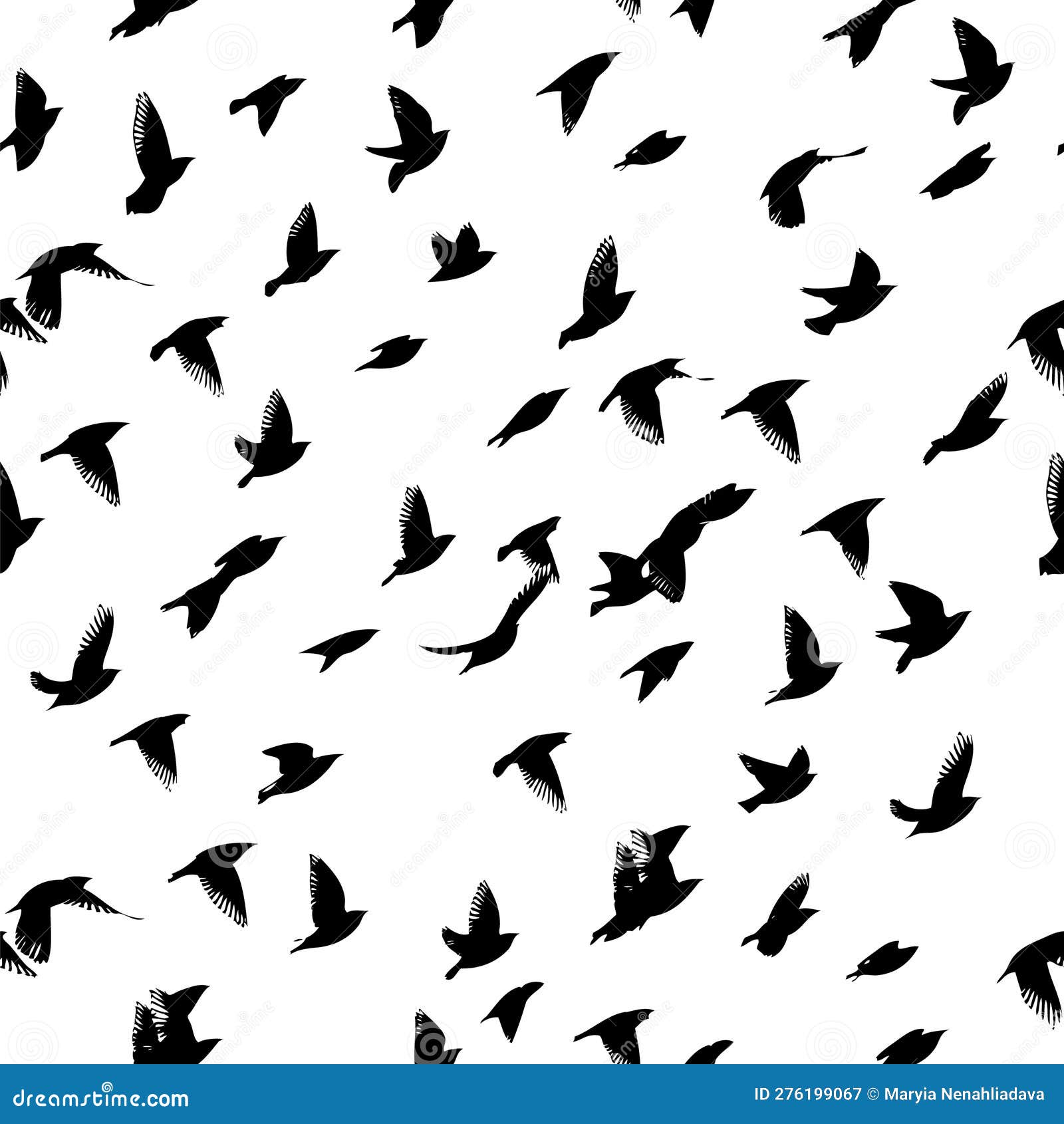 A Flock of Flying Birds. Seamless Background. Vector Illustration Stock ...