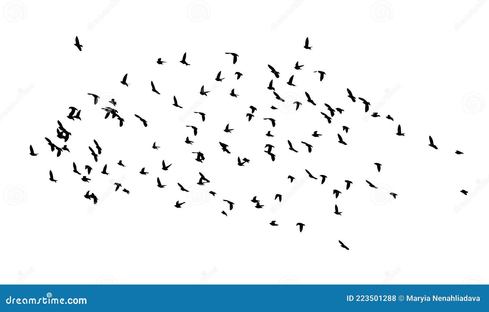 A Flock of Flying Birds. Vector Illustration Stock Vector ...