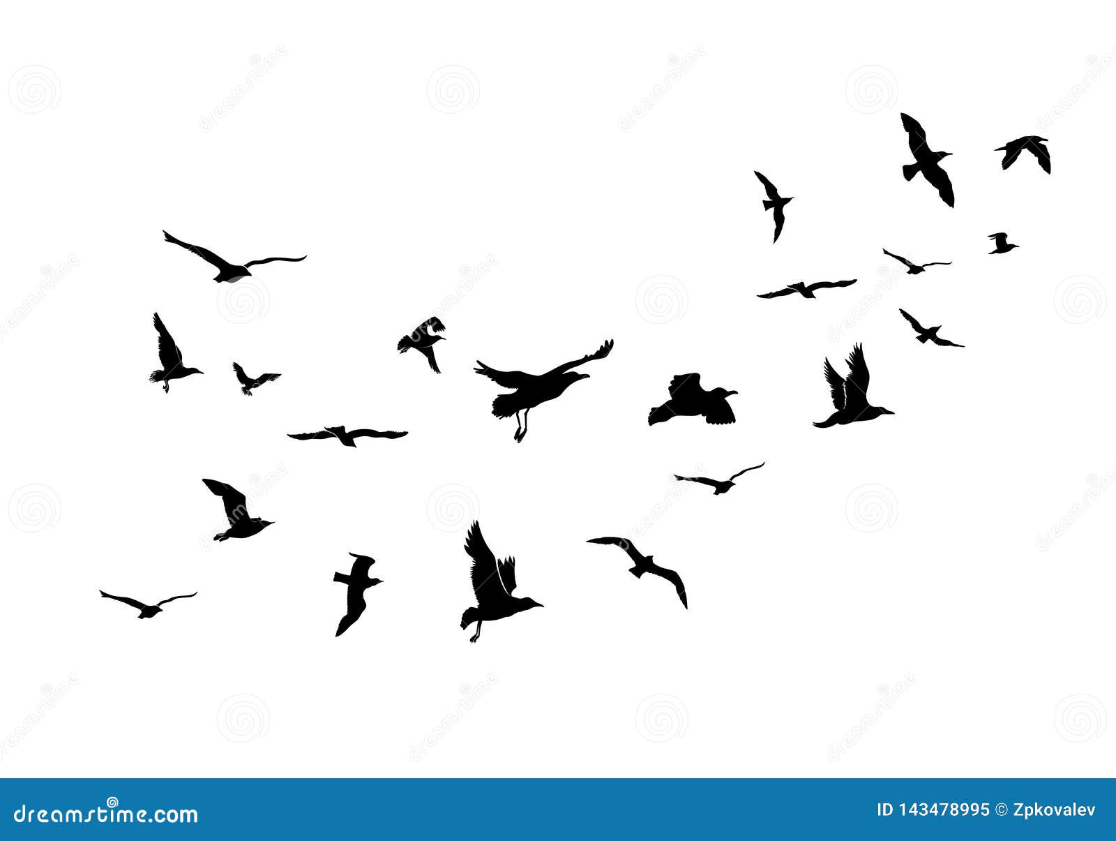 A Flock of Flying Birds. Vector Illustration Stock Illustration ...